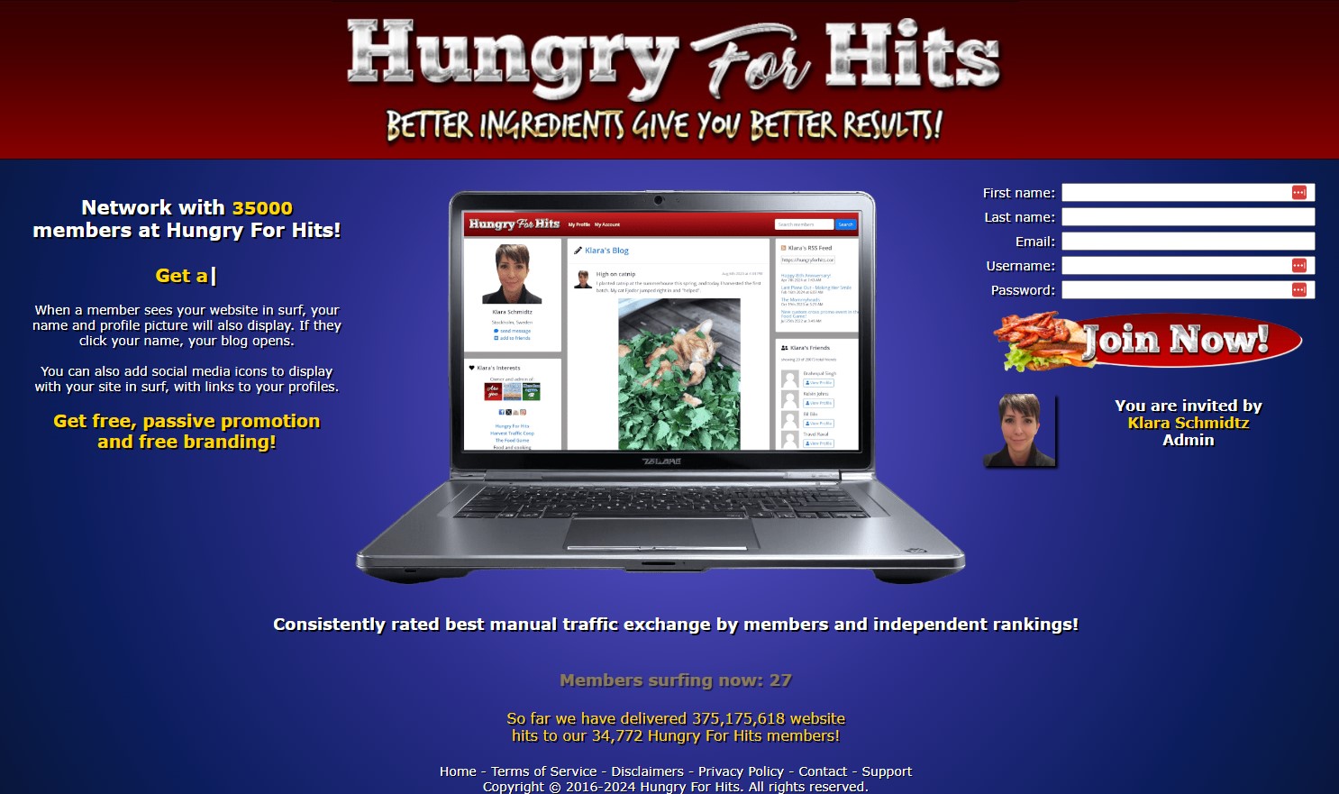 Hungry For Hits splashpage: Ticket drawing
