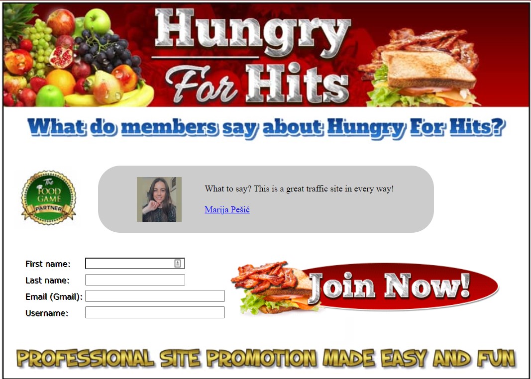Hungry For Hits splashpage: Testimonials